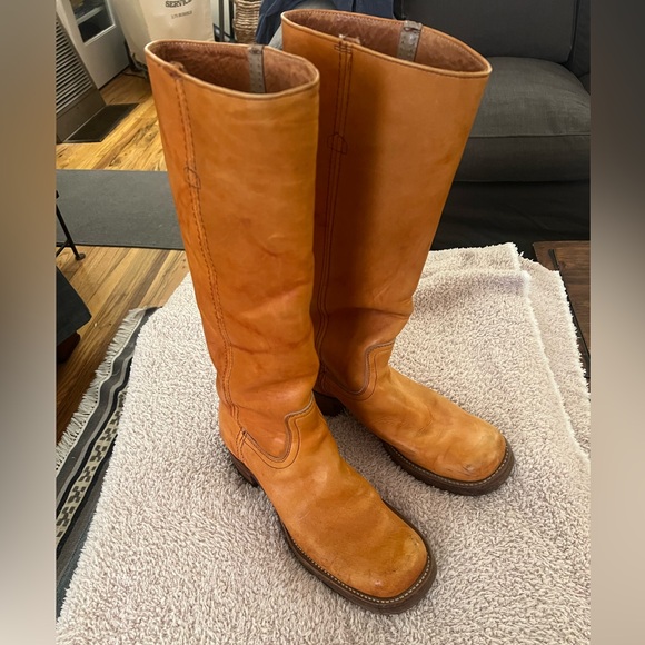Frye | Shoes | Vintage Frye Black Label Campus Boots Sz 9 Banana Color ...